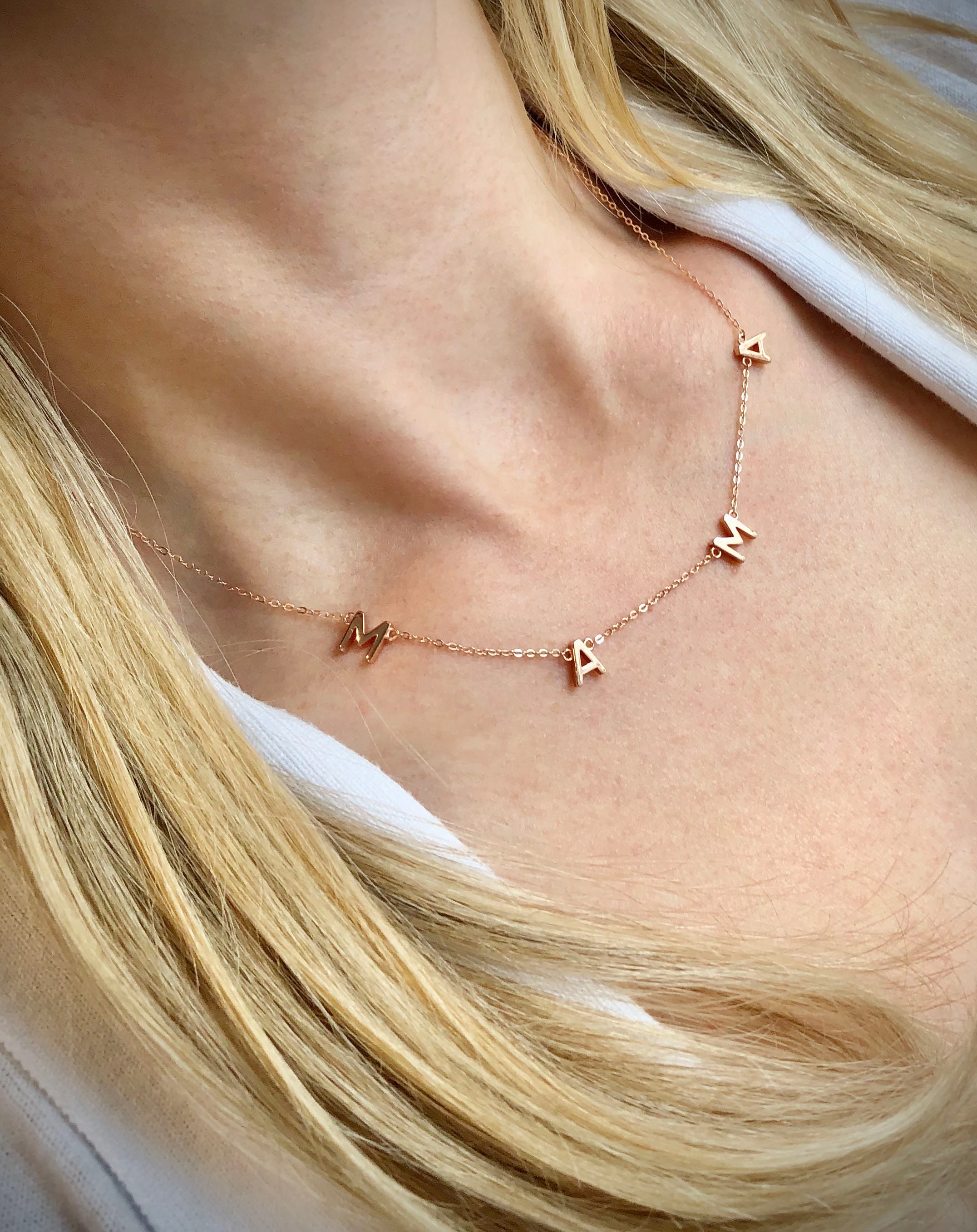 MAMA Necklace. Dainty Necklace. Gift for Her. Layered Nacklace. Mama ...