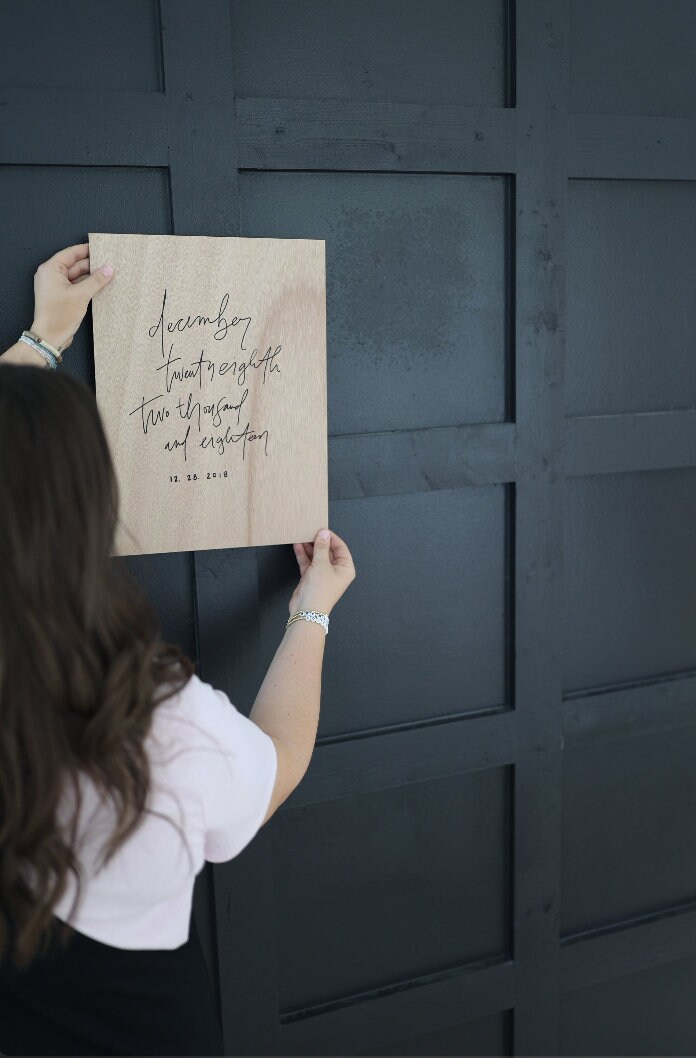 Custom Date Sign, Anniversary Date Sign, Minimal Home Decor ...