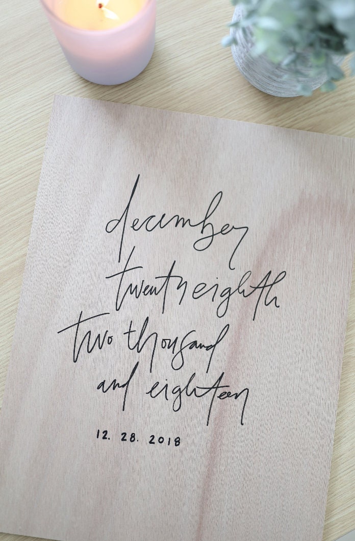 Custom Date Sign, Anniversary Date Sign, Minimal Home Decor ...