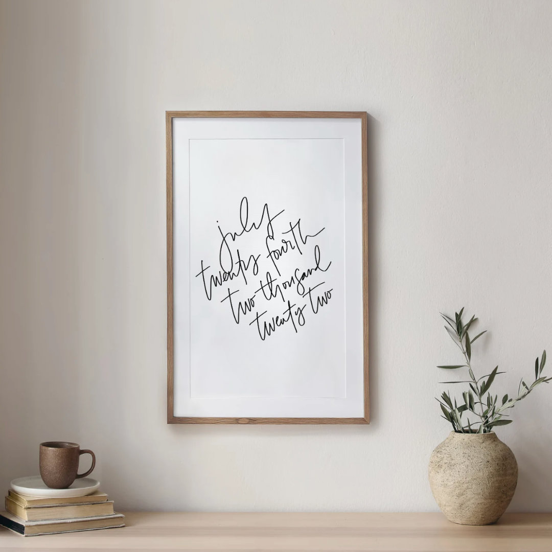 Custom Date Print, Anniversary Date Print, Minimal Home Decor ...