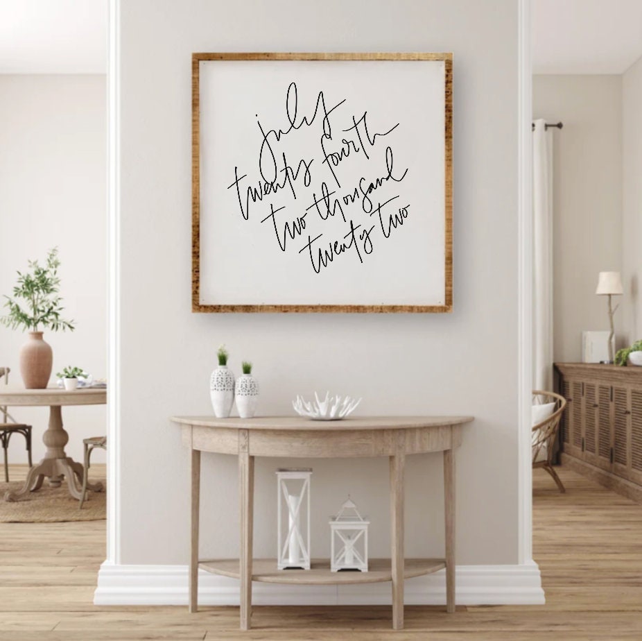 Custom Date Print, Anniversary Date Print, Minimal Home Decor ...