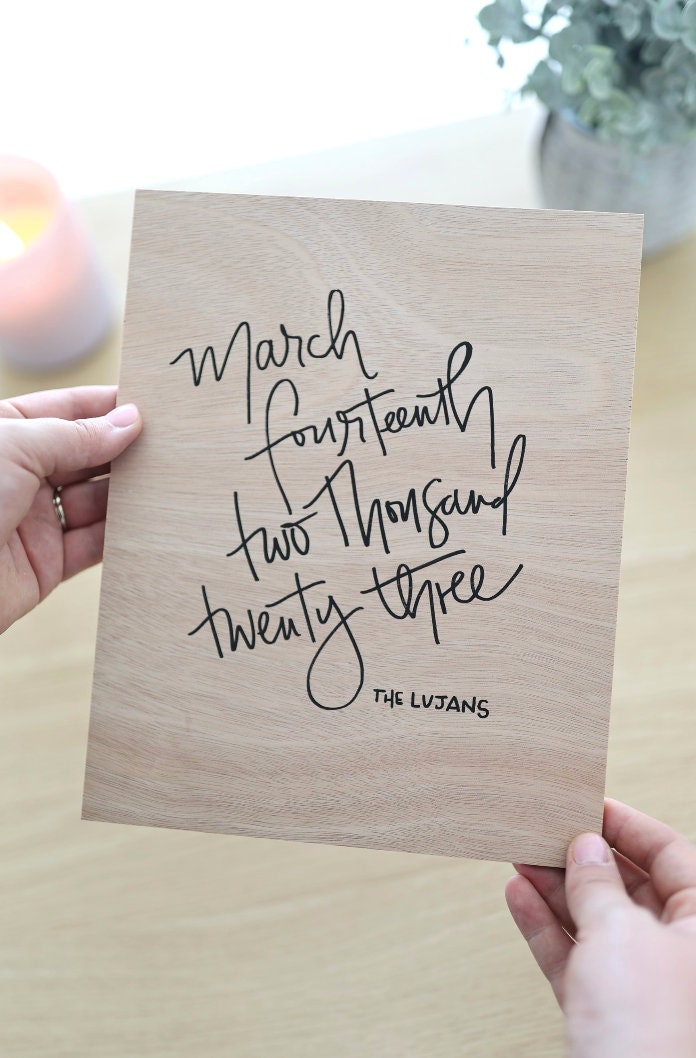 Custom Date Sign, Anniversary Date Sign, Minimal Home Decor ...