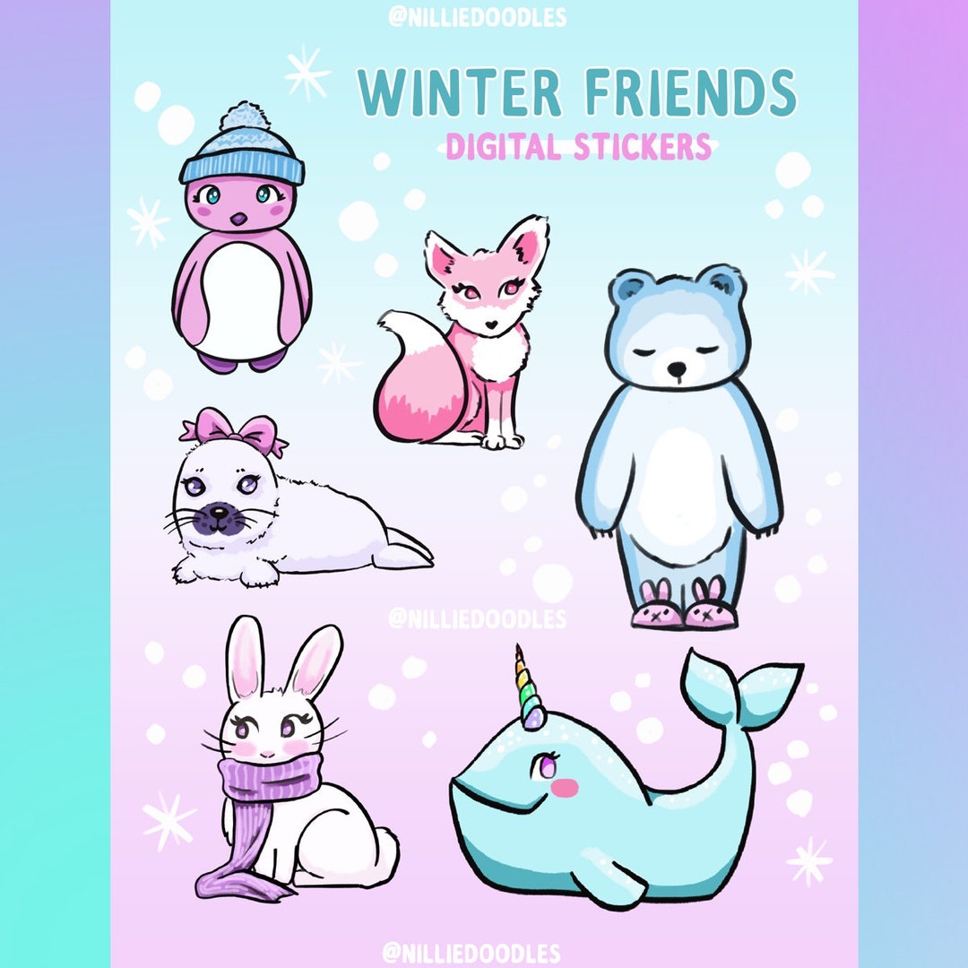 Winter Friends Digital Sticker Pack for Goodnotes, Notability, Evernote ...