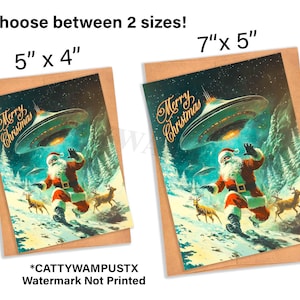 Santa & Aliens Christmas Card - Sci-fi Holiday Greeting Cards, Funny ...