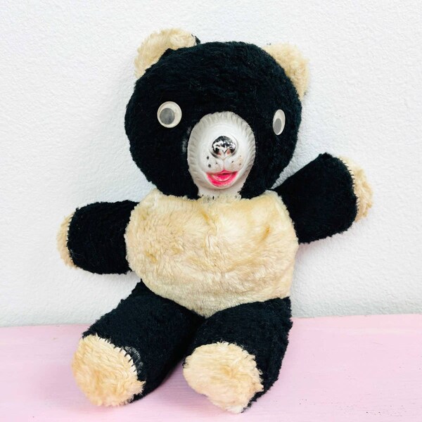 Vintage Teddy Bear With Rubber Face - Etsy