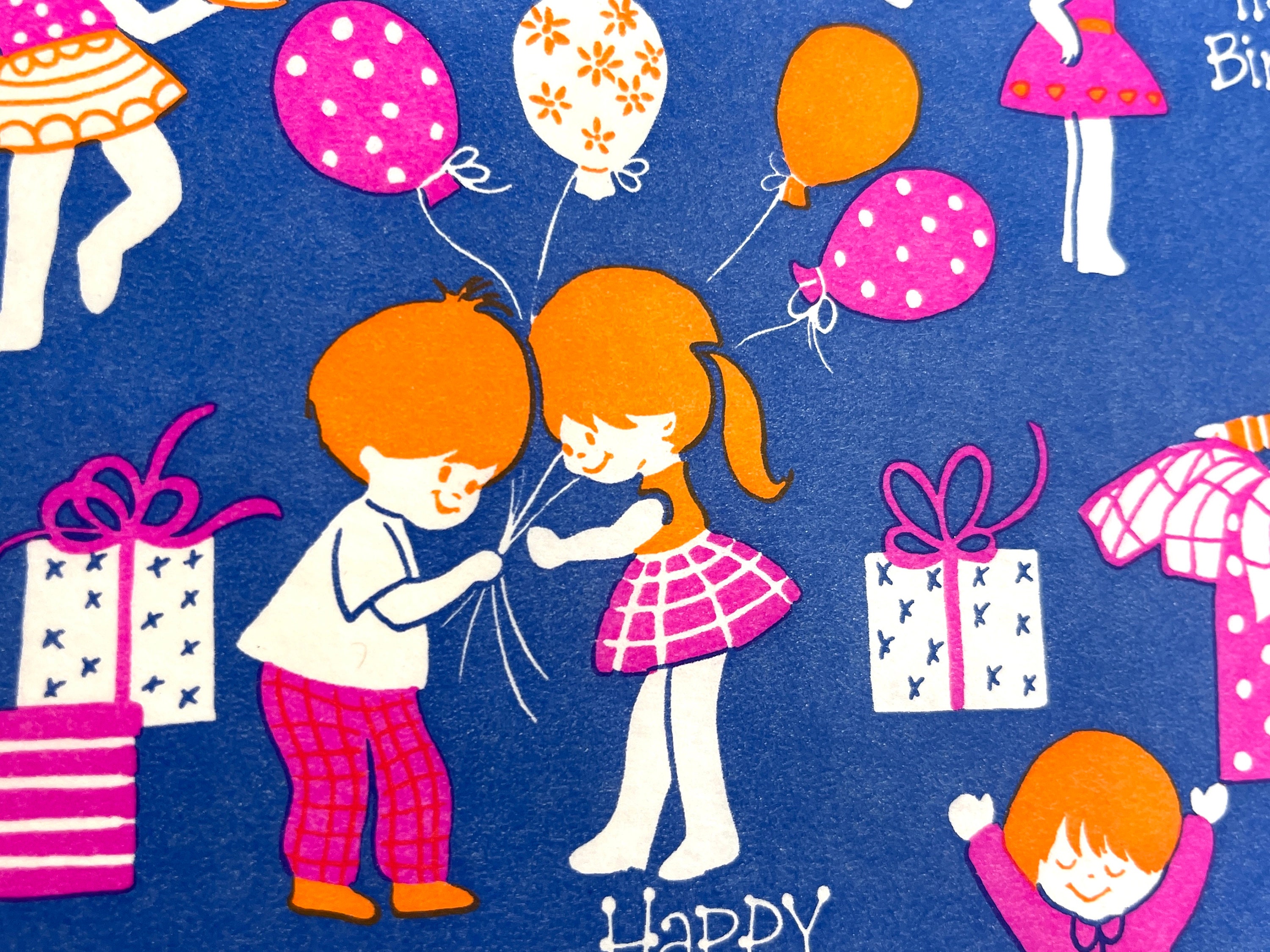 Vintage Wrapping Paper | Happy Birthday, Retro | 18 X 28 Sheets Cut ...