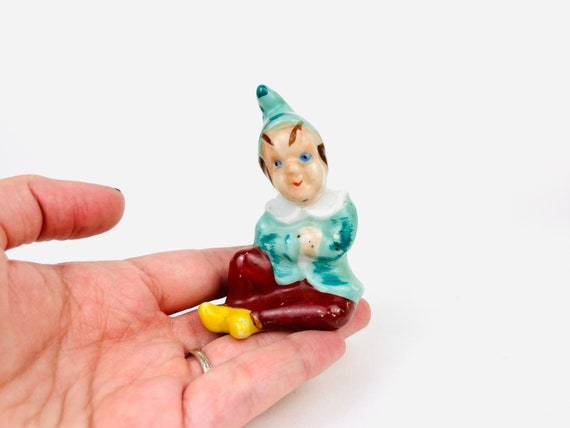 Vintage Fairy Pixie Figurine Miniature Hand Painted Ceramic - Etsy