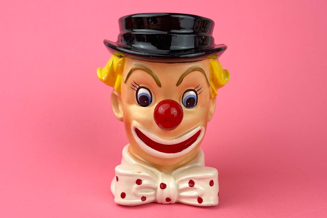 Vintage Clown Planter - Mid Century Kitschy Circus Decor - Retro Clown ...