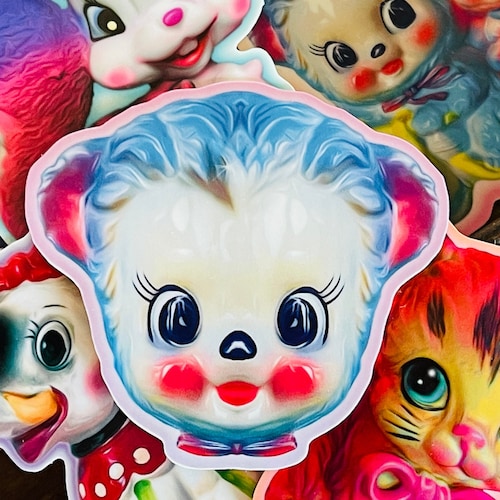 Kitschy Anthropomorphic Sticker Set Cute Retro Animals - Etsy