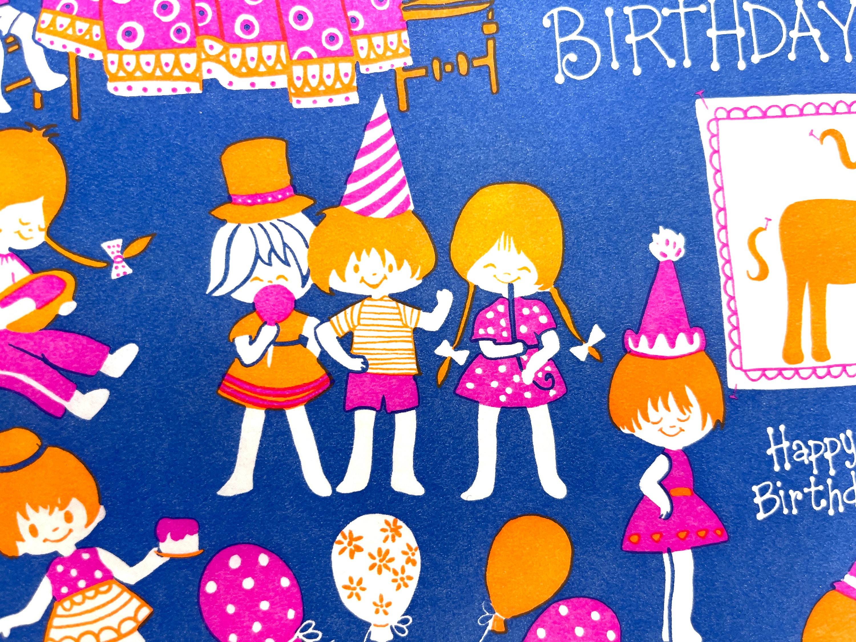 Vintage Wrapping Paper | Happy Birthday, Retro | 18 X 28 Sheets Cut ...