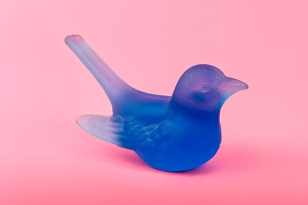 Vintage Blue Frosted Glass Bird Figurine | Westmoreland Collectible ...