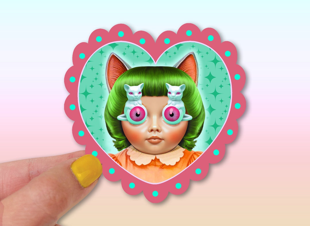 Kitschy Inspired Creepy Doll Stickers - Weird Stuff | Cute Kawaii ...