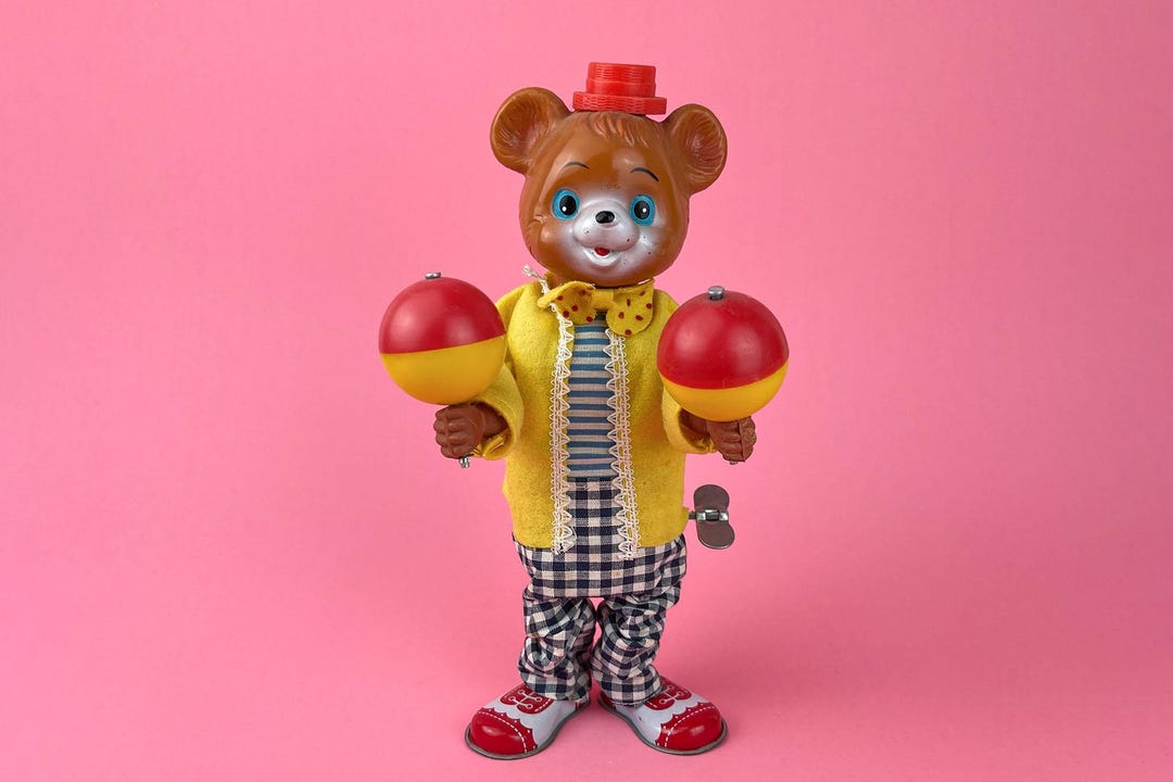 Vintage Chippy and Teddy Wind up Toy - Anthropomorphic Bear | Made in ...
