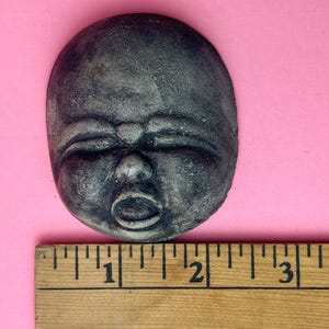 Set of 3 Creepy Baby Doll Head Faces Spooky Wall Art, Cement Garden ...