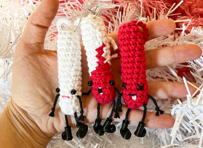 Funny Christmas Ornaments, Crochet Tampons Set of 3, Funny Weird Gift ...