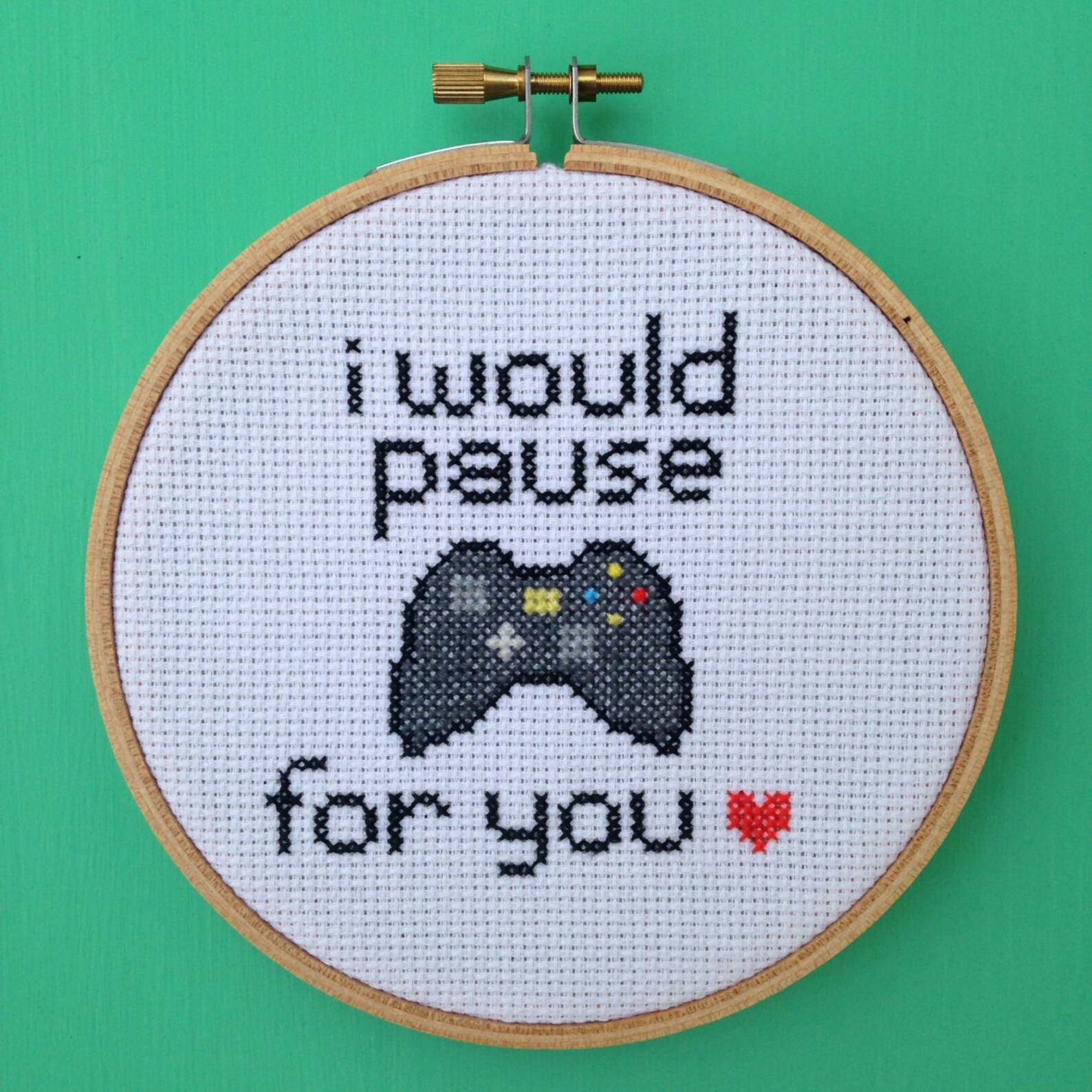 Video Game Cross Stitch Pattern i Would Pause for - Etsy