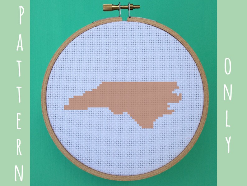 North Carolina Cross Stitch Pattern United States Cross | Etsy