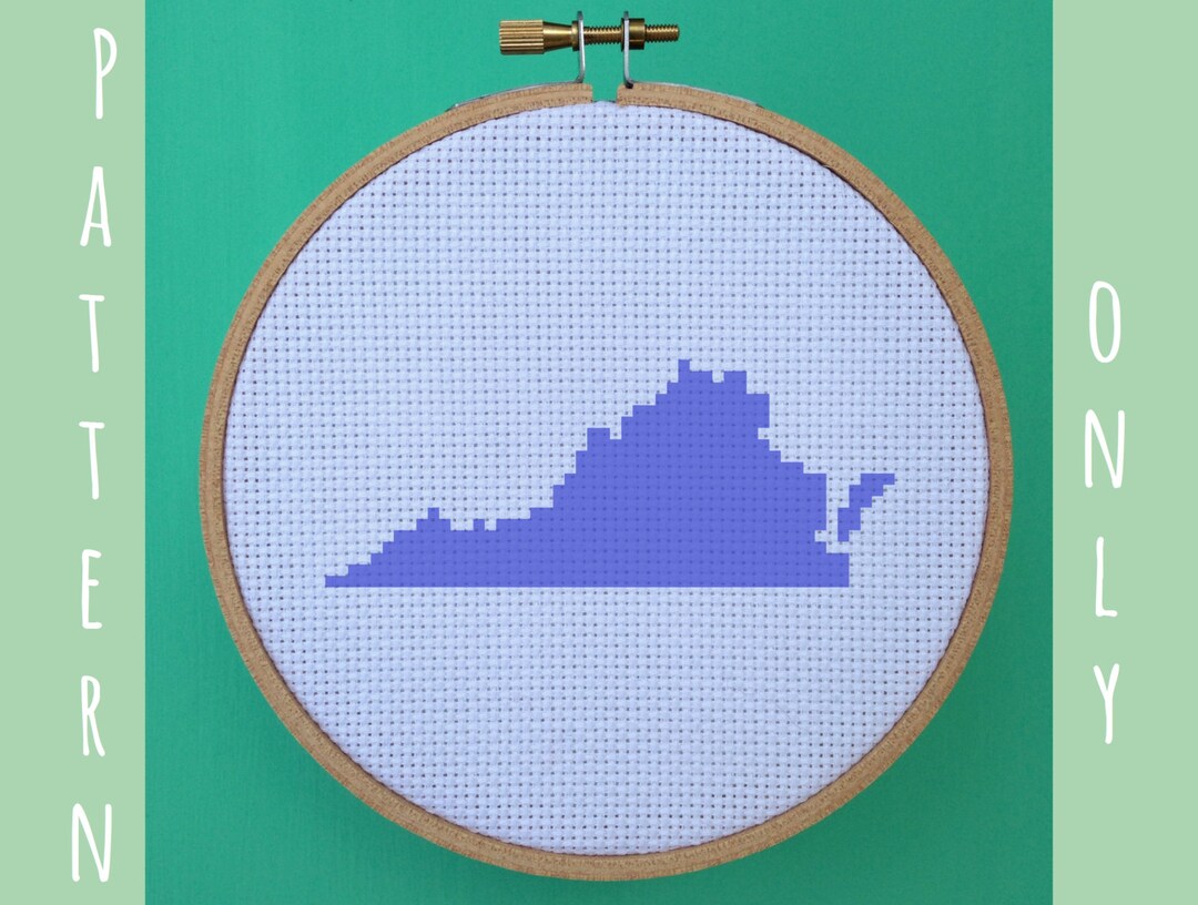 Virginia Cross Stitch Pattern United States Cross Stitch Series - Etsy