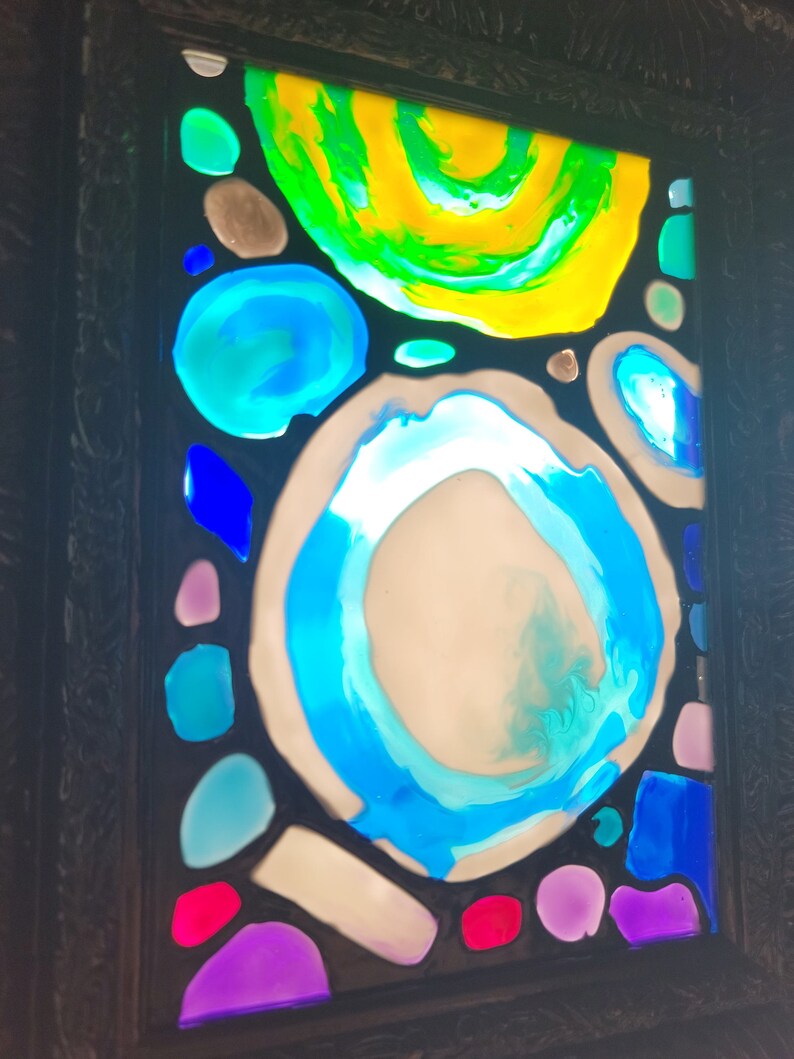 MIXED GEODE Suncatcher~stained Glass Painting, Suncatchers, Geodes ...