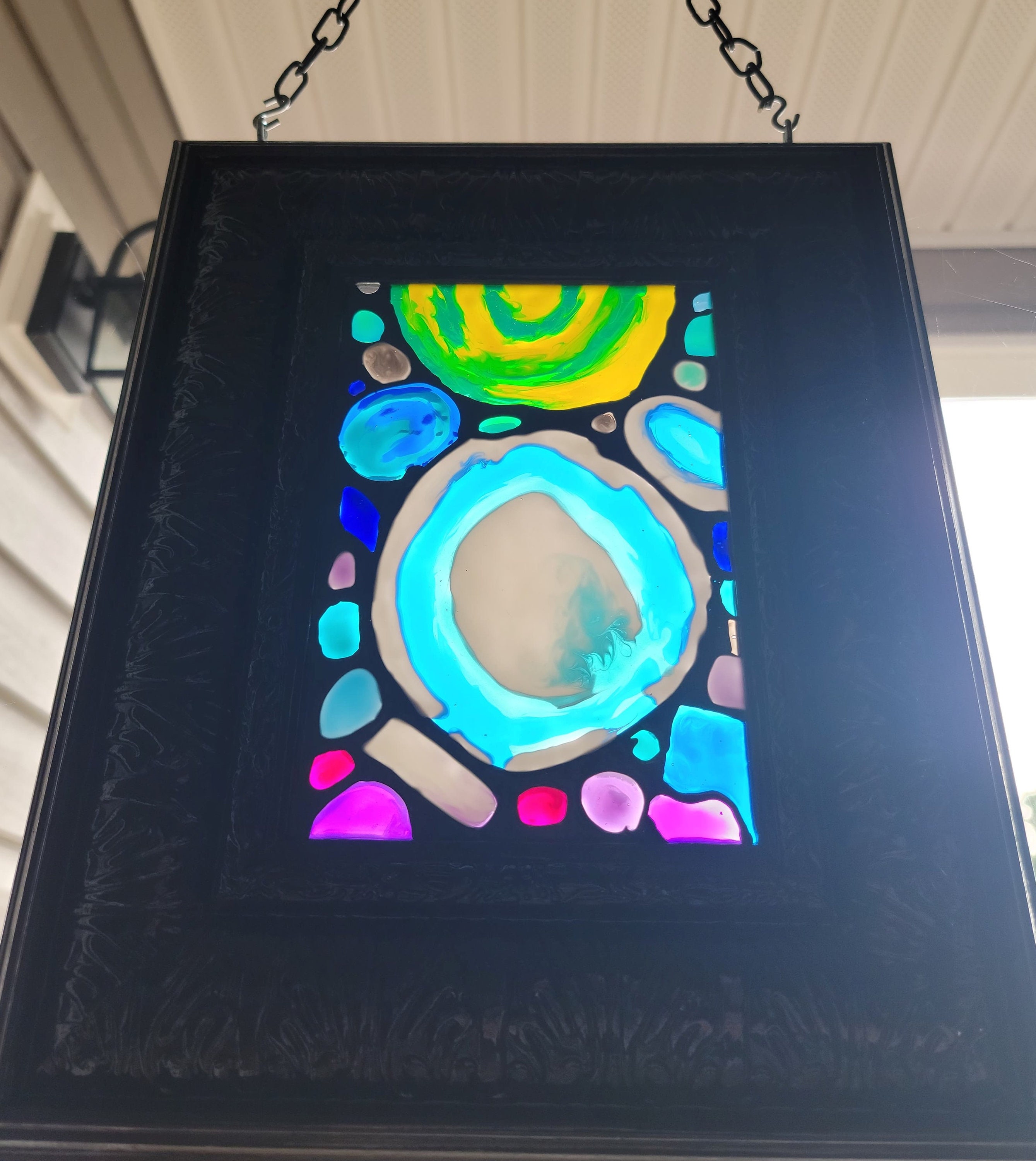 MIXED GEODE Suncatcher~stained Glass Painting, Suncatchers, Geodes ...