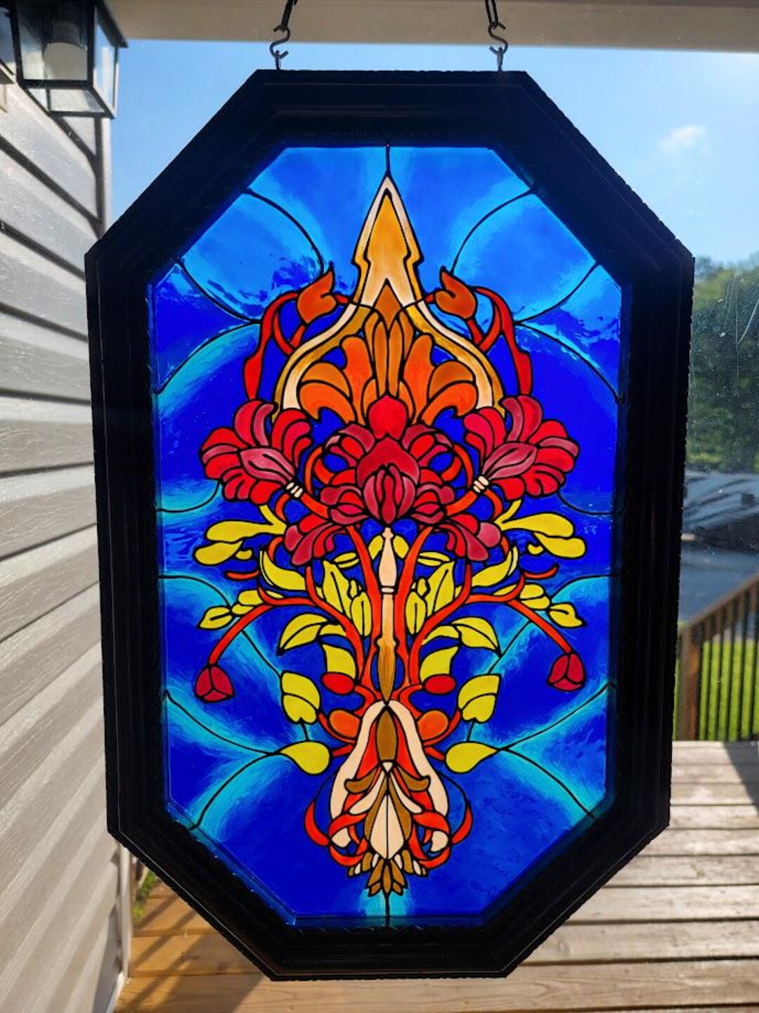 CLASSIC DESIGN SUNCATCHER~ Stained Glass Painting, Stained Glass ...