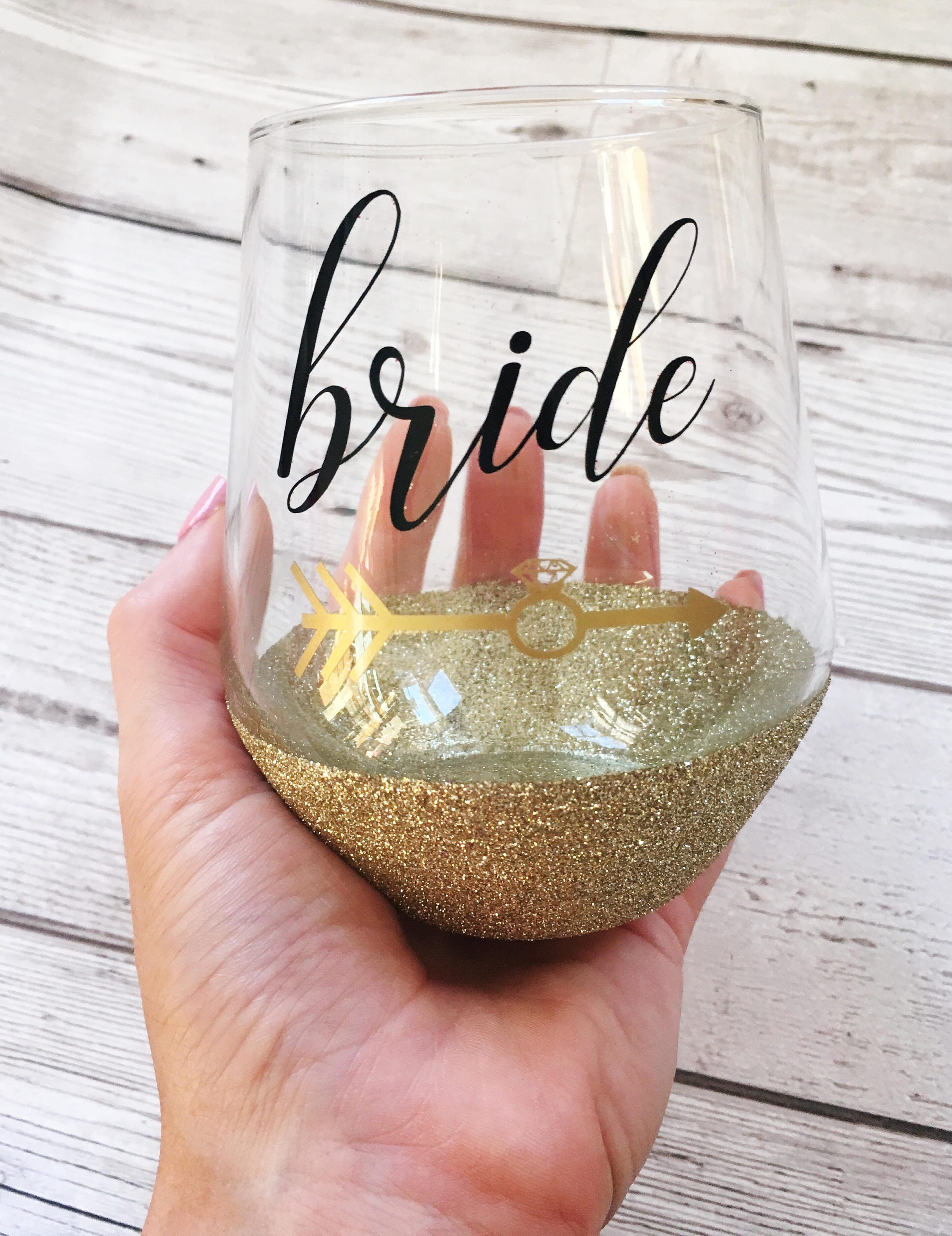 Personalised Bride Glass Bridal Party Gift Wedding Wine | Etsy