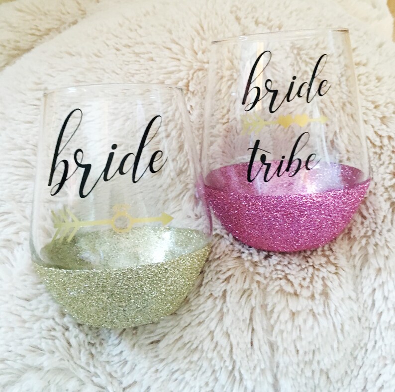 Personalised Bride Glass Bridal Party Gift Wedding Wine | Etsy