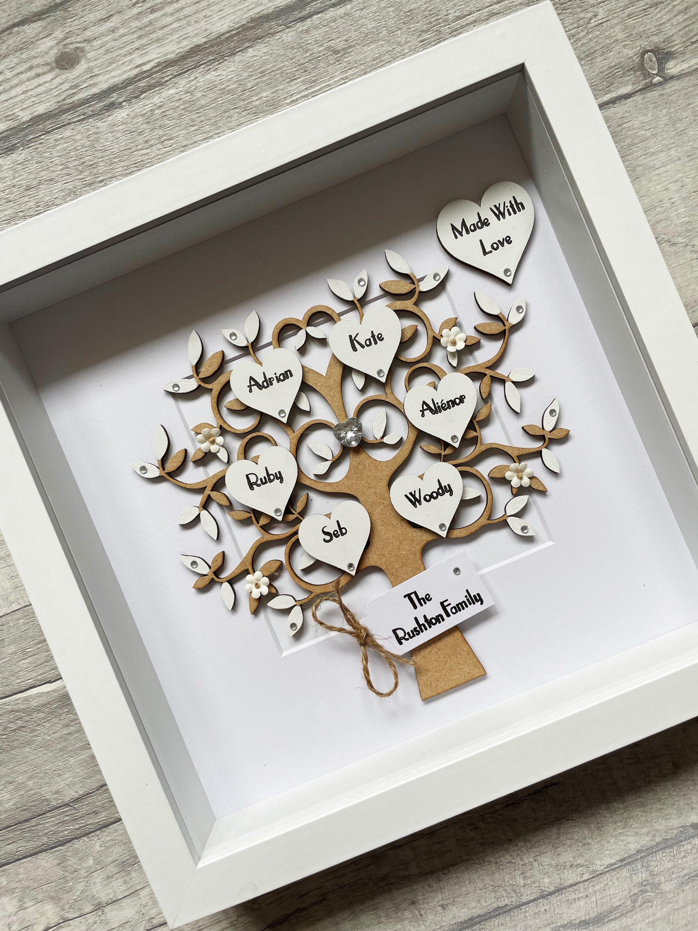 Family Tree Frame - Personalised Family Tree - Our Family - Wooden ...