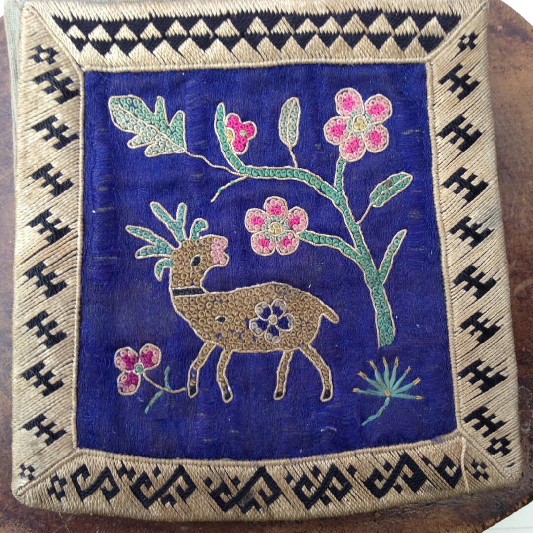 Chinese Vintage Purse - Royal Blue - Peking Stitch Embroidery - Deer ...