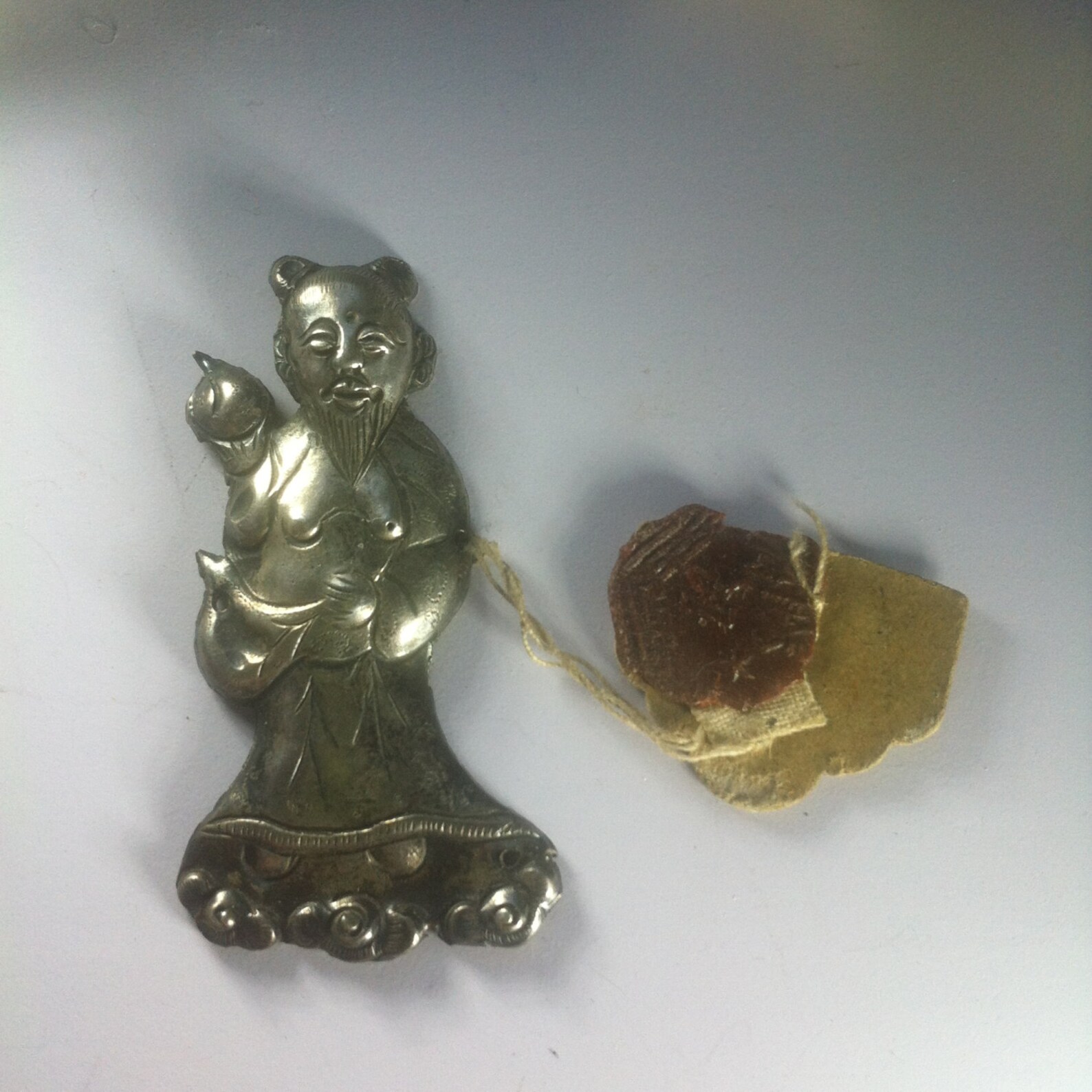 Vintage Chinese Longevity Figure Silver Tone Metal - Etsy Canada