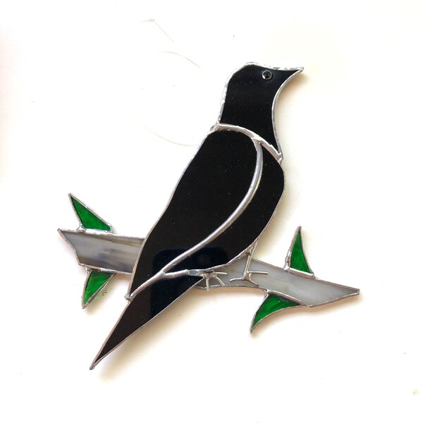 Stained Glass Crow Raven - Etsy