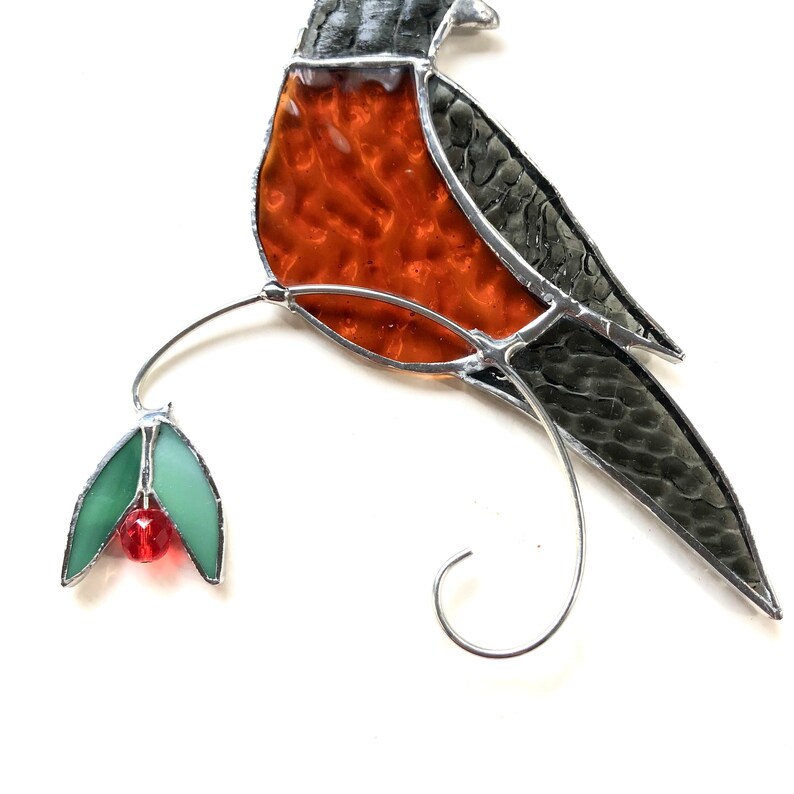 ROBIN Suncatcher Stained Glass Window Ornament - Etsy Canada