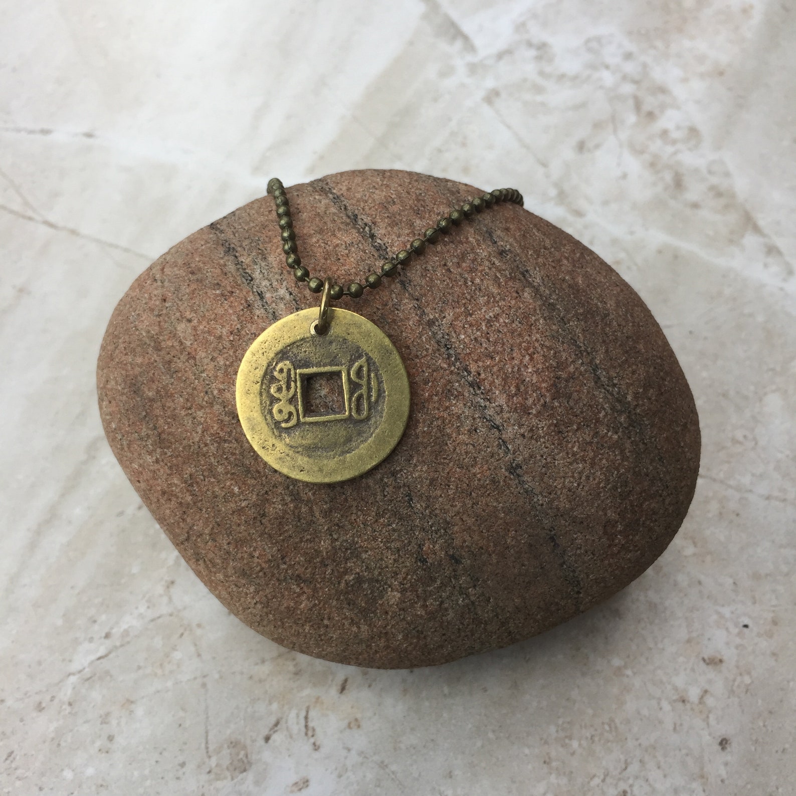 COIN - Necklace - 18" 0R 20" Ball Chain - UNISEX - China Brass Coin ...