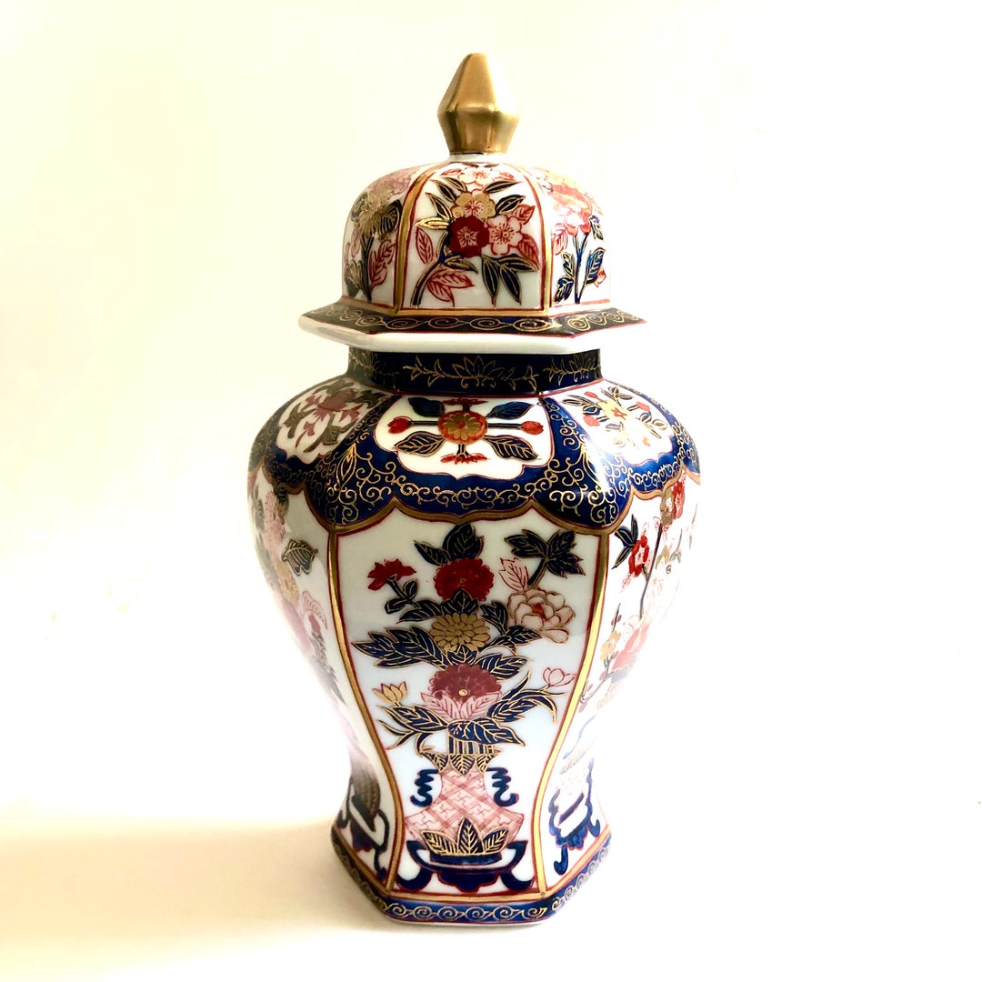 IMARI Temple Urn Mid 20th Century Hexagonal Urn Japanese Porcelain ...