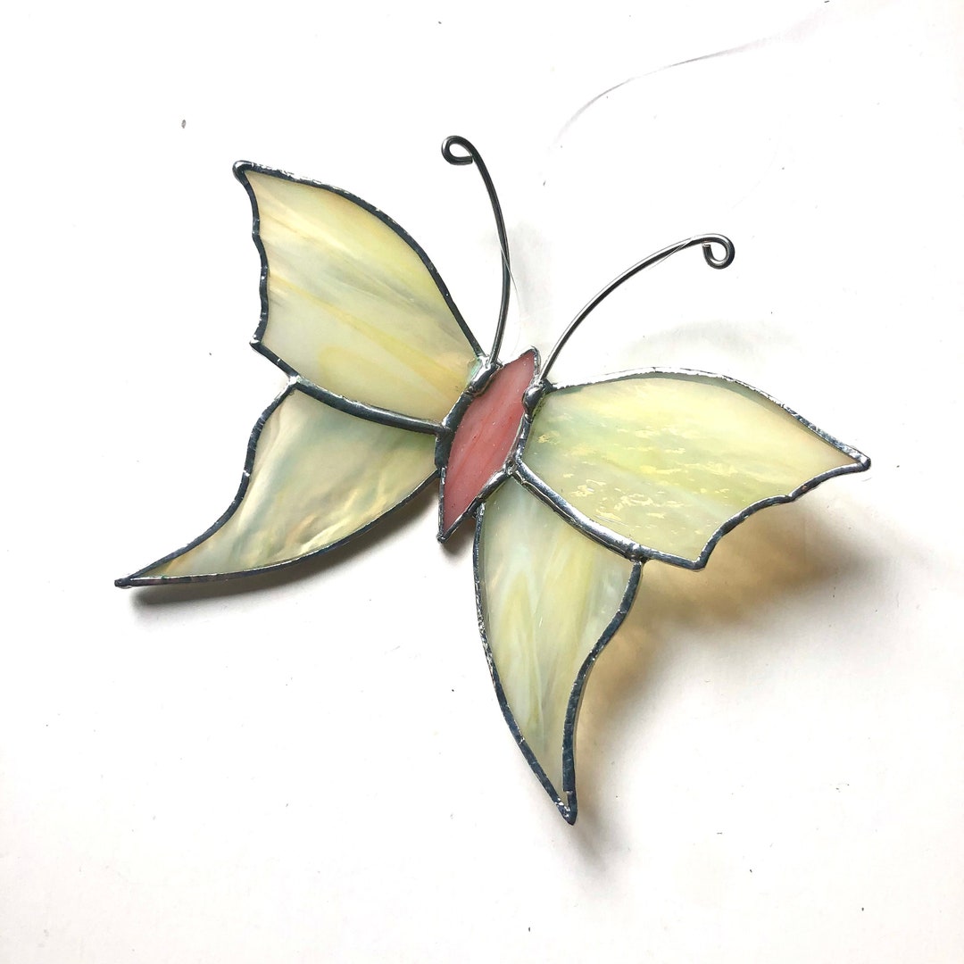 POLLINATOR Suncatcher - Stained Glass Butterfly Suncatcher - Window ...