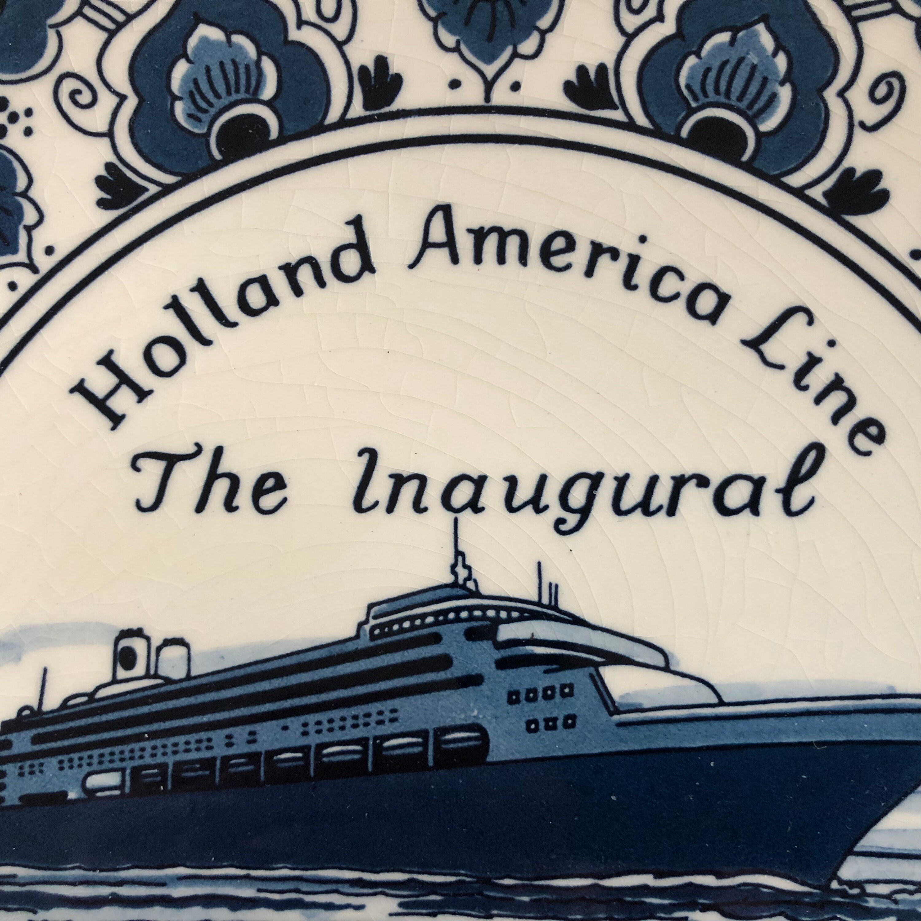 Blauw Delph Plate Holland America Line 1997 Ms Rotterdam - Etsy