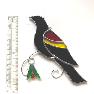 RED-WINGED Blackbird Stained Glass SUNCATCHER Window - Etsy Canada
