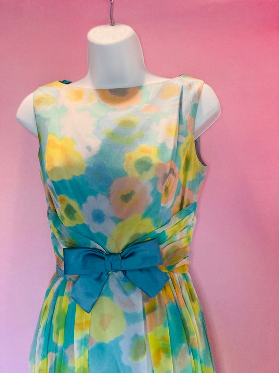 Vintage 1960’s Floral Maxi Cocktail Dress by Gale Mit… - Gem