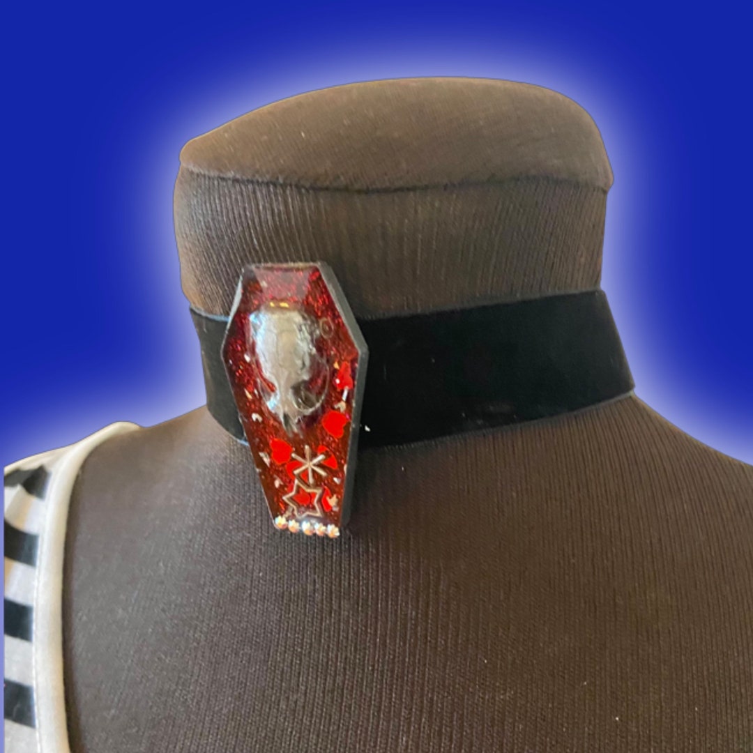 Mouse Skull, Coffin, Rhinestone Velvet Choker - Etsy