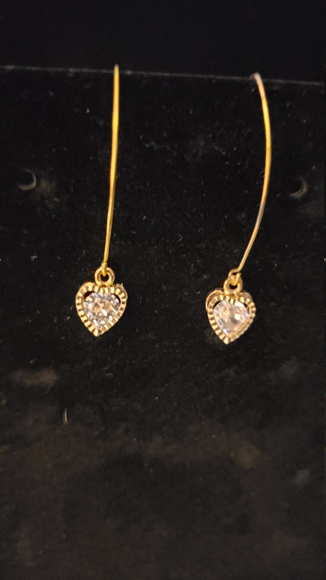 Heart-shaped Floating Rhinestone Earrings - Etsy