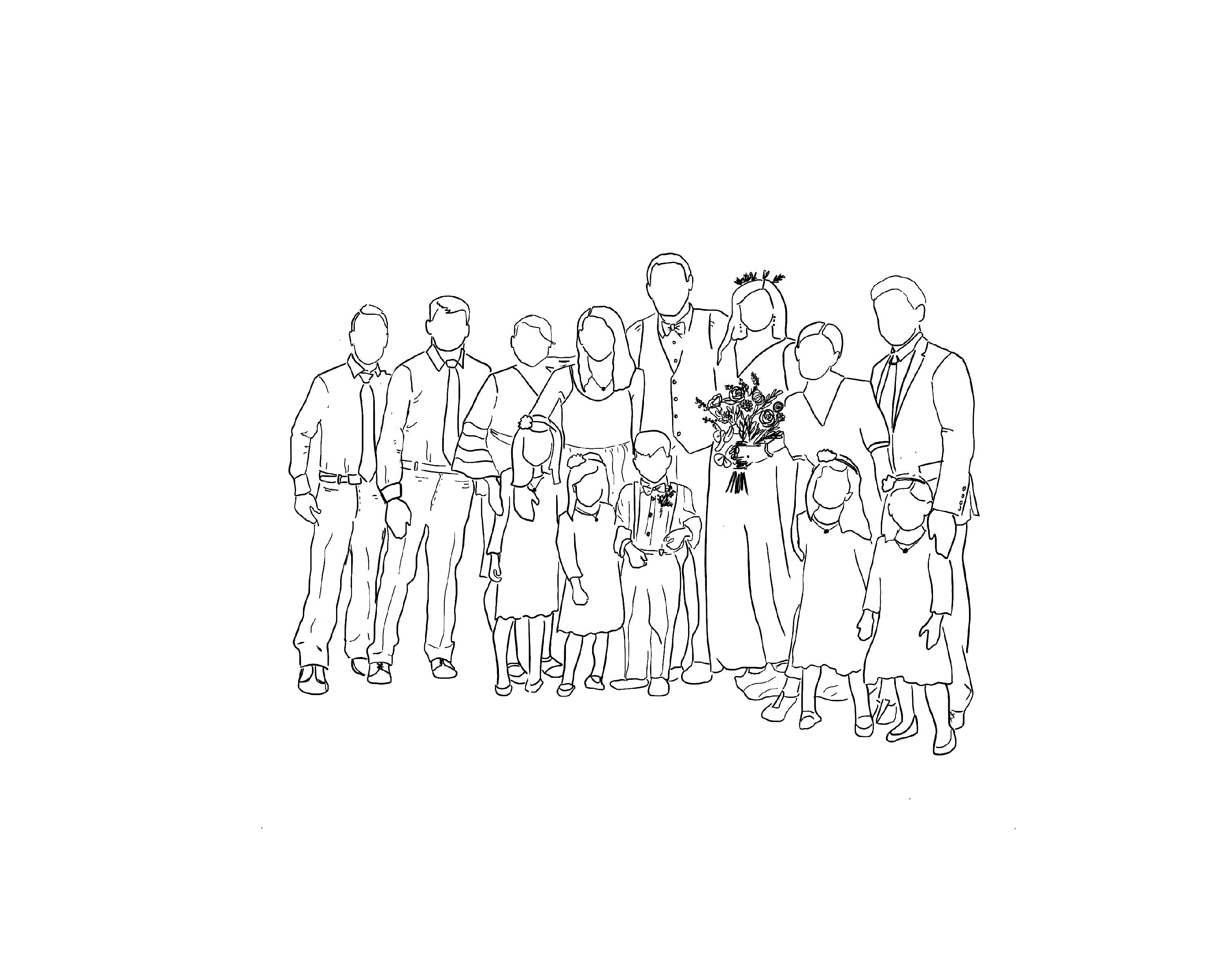 Family Portrait, Simple Family Portrait - Etsy