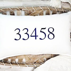 Zip Code Pillow, Zip Code Decor, Zip Code Gifts, Personalized Location ...