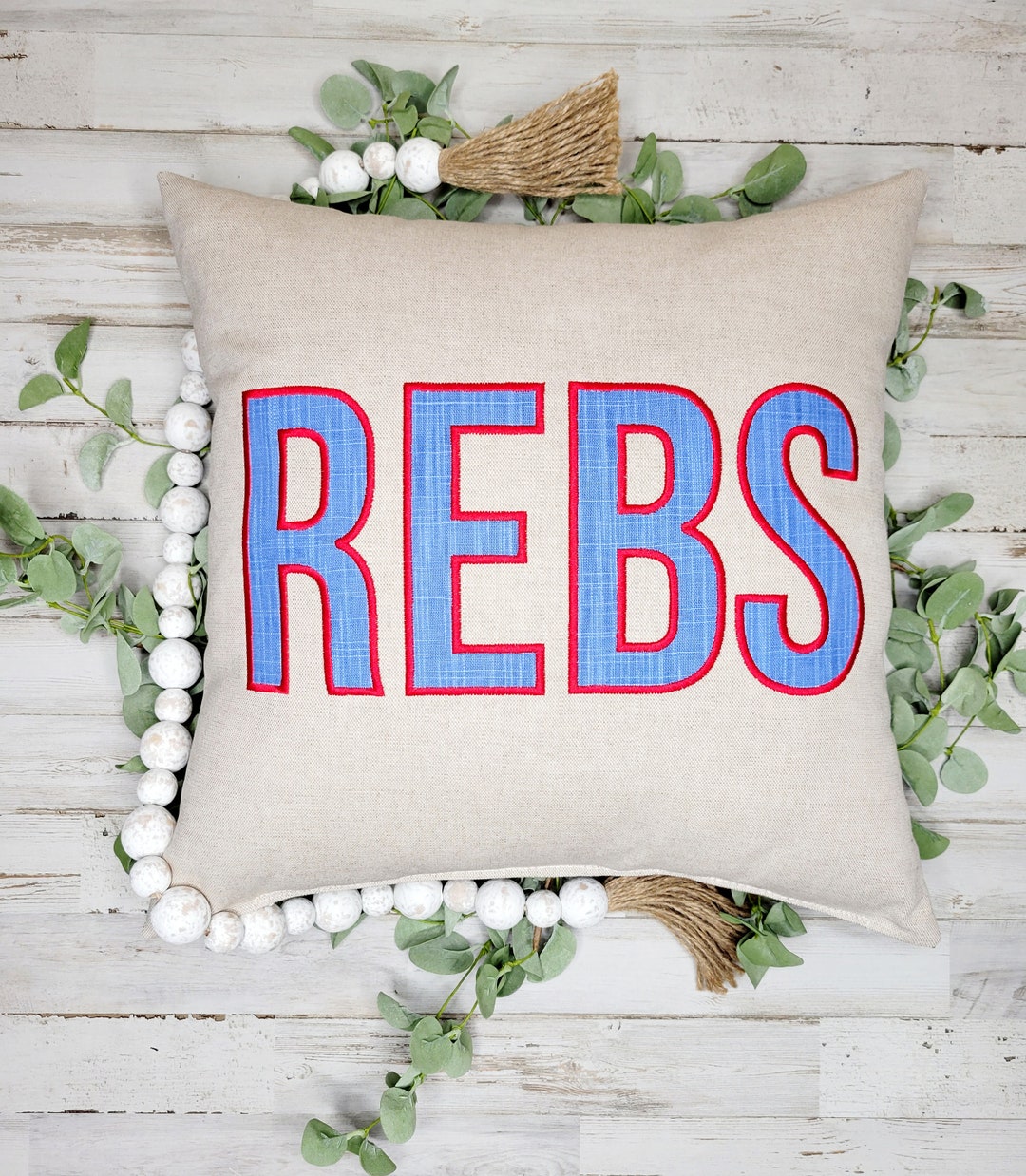 Rebs Pillow, Rebel Throw Pillow, Dorm Room Decor, Accent Pillow ...