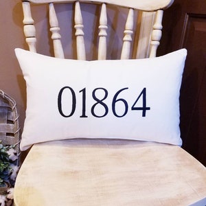 Zip Code Pillow, Zip Code Decor, Zip Code Gifts, Personalized Location ...