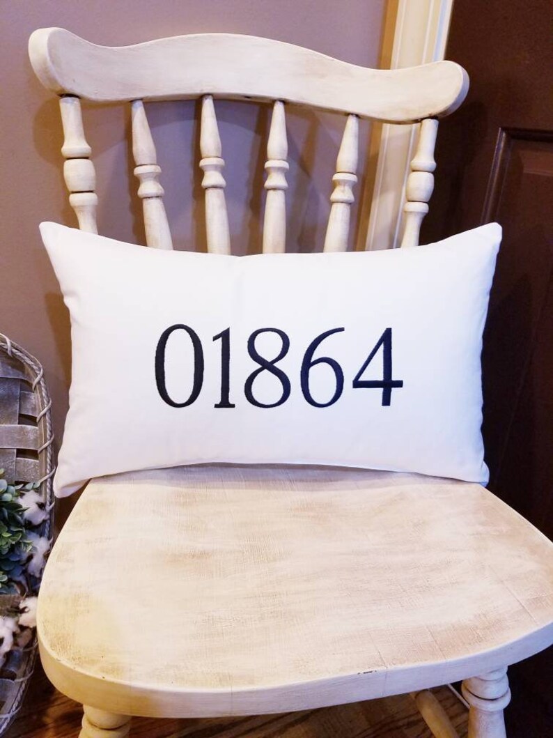 Zip Code Pillow Zip Code Decor Zip Code Gifts Personalized - Etsy