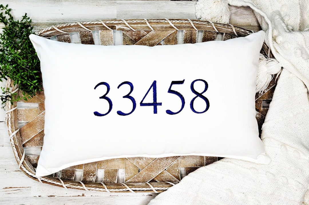 Zip Code Pillow, Zip Code Decor, Zip Code Gifts, Personalized Location ...