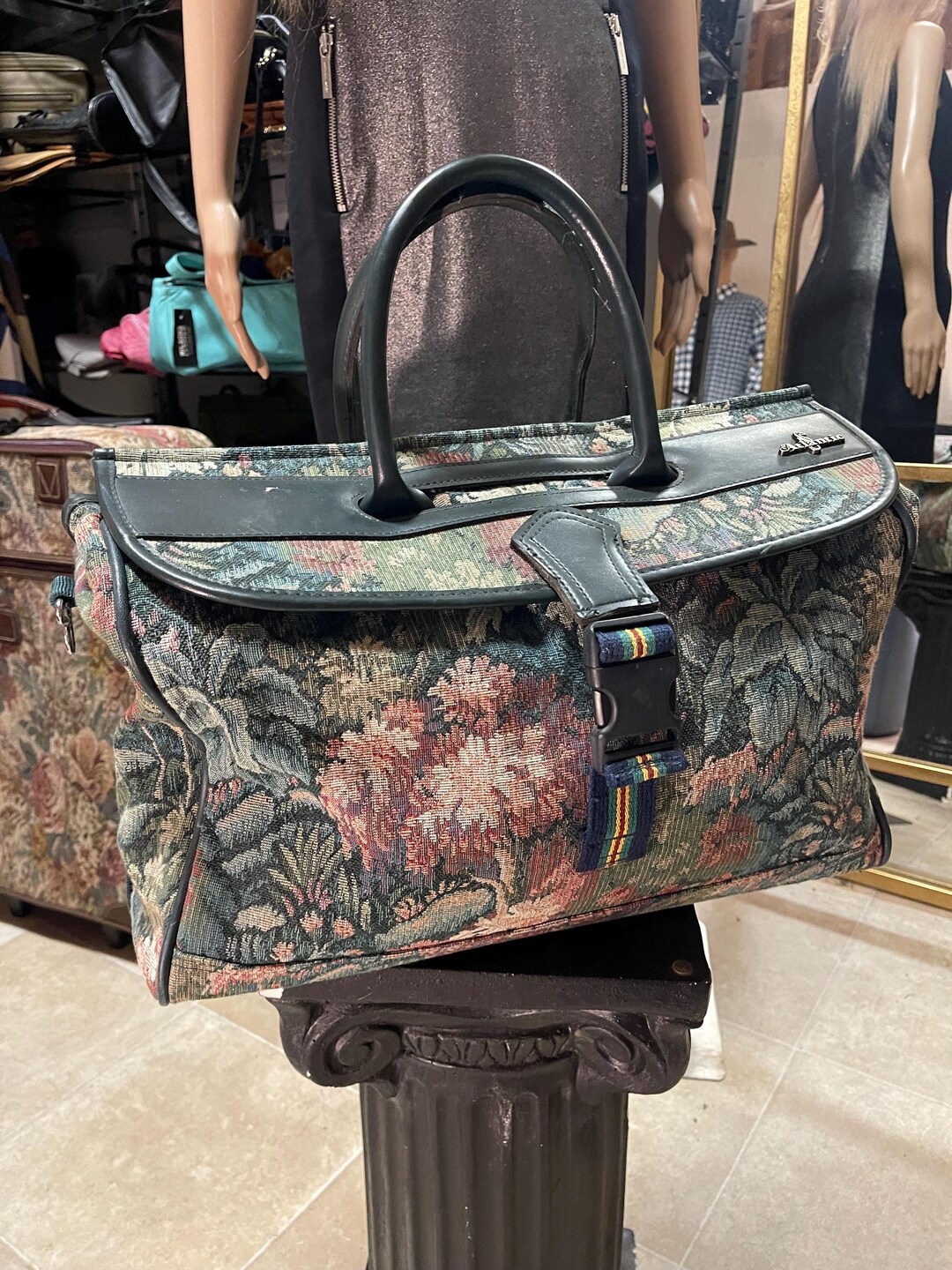ATLANTIC LUGGAGE Tapestry Vintage Floral Oversized Luggage Weekender ...