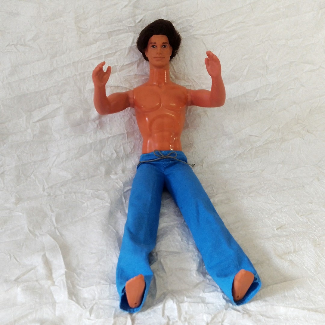 1986 Mattel Ken Doll Muscular Tan Body, Brown Hair & Eyes, Twist Waist ...