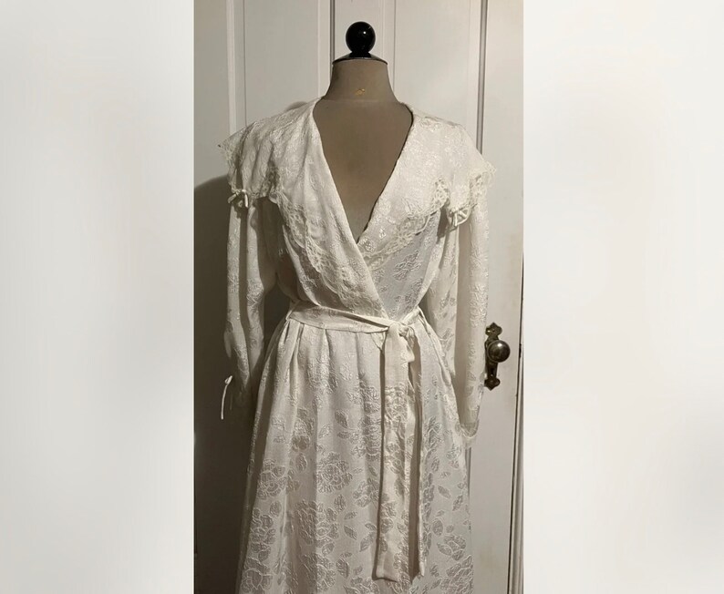 Vintage Gilligan Omalley Bridal Robe Ethereal Cottagecore Wrap Dress ...
