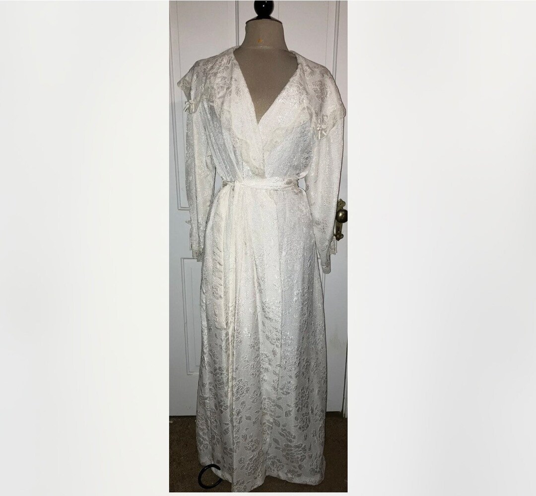 Vintage Gilligan Omalley Bridal Robe Ethereal Cottagecore Wrap Dress ...